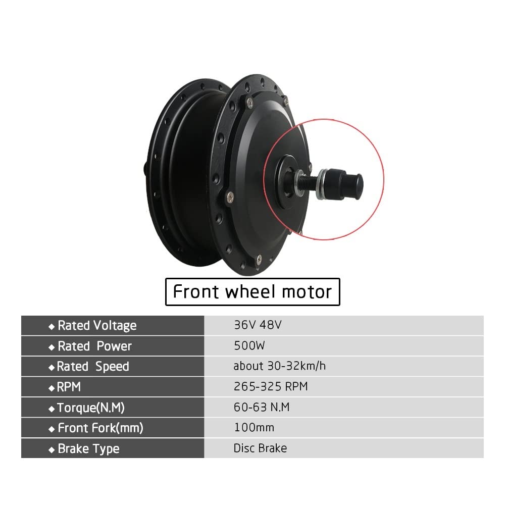 500W 48V Ebike Waterproof Conversion kit 27.5inch(650B) Brushless Geared Hub Motor Front Wheel Rim with Kunteng LCD7 USB Display