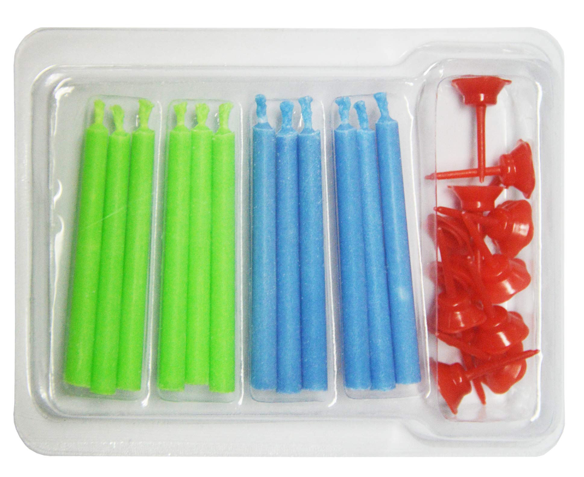 Angel Flames Birthday Candles with Cold Color Flames Happy Birthday Candles for Boys (Blue and Green Flames, 12 per Box, Holders Included)
