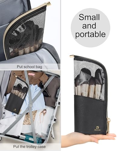 MONSTINA Makeup Brush Organizer Bag,High Capacity Portable Stand-Up Makeup Brush Holder,Professional Artist Makeup Brush Sets Case Waterproof Dust-proof Makeup Brush Cup