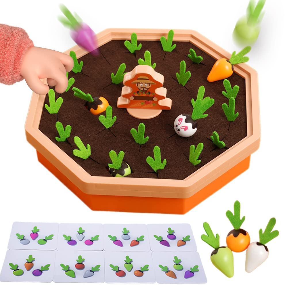 COLVWOFA Montessori Toys for Toddlers 3 4 5 Years Old Boys Girls Baby, Vegetable Garden Toys Memory Game, Early Educational Toys and Birthday Gift for Kids 3-5