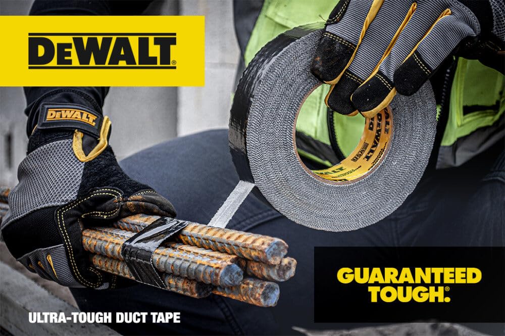 DEWALT Ultra-Tough Black Duct Tape, Single Roll, 1.88 in x 30 yd