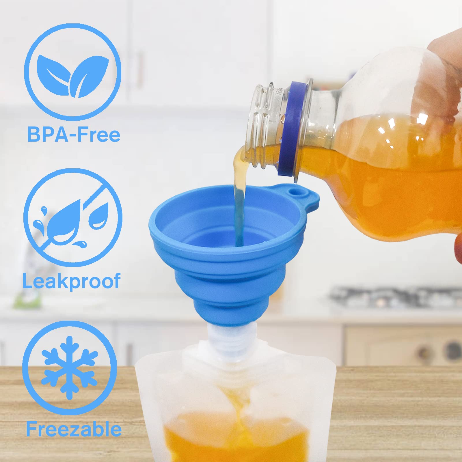 50PCS Disposable Drink Pouches, 100ml Clear Liquor Pouches for Adults Juice Pouches with Small Suction Nozzle for Children, Plastic Liquid Bags for Cold Drinks