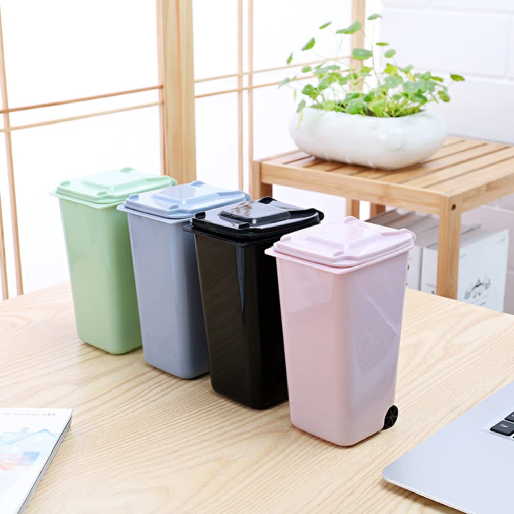 Compost Bin Recycle Bin 3 Pcs Mini Curbside Garbage Trash Bin Pen Holder Recycle Can Set Pencil Cup Desktop Organizer for Home Office Black Green Compost Bin Recycle Bin