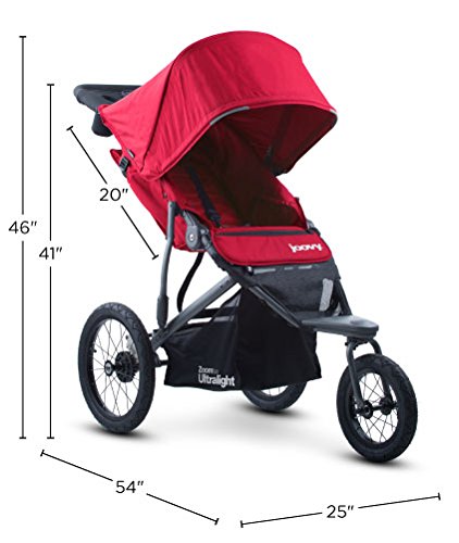 Joovy Zoom 360 Ultralight Jogging Stroller, Large Canopy, Lightweight Jogger, Extra Large Air Filled Tires, Charcoal