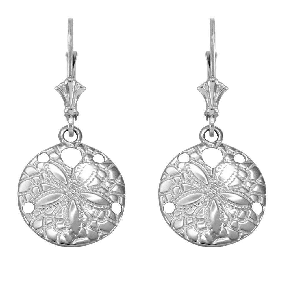 925 Sterling Silver Sea Star Sand Dollar Leverback Earrings