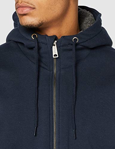Carhartt Men's Rain Defender Rockland Sherpa Lined Hooded Sweatshirt, New Navy, Large