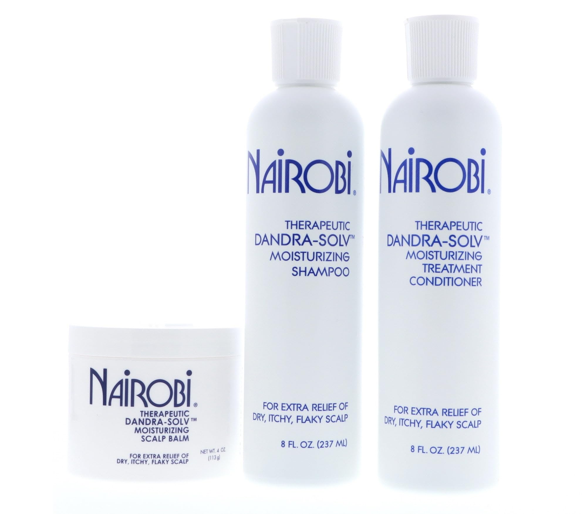 Nairobi Dandra-Solv Moisturizing Shampoo & Conditioner 8oz & Scalp Balm "Set"