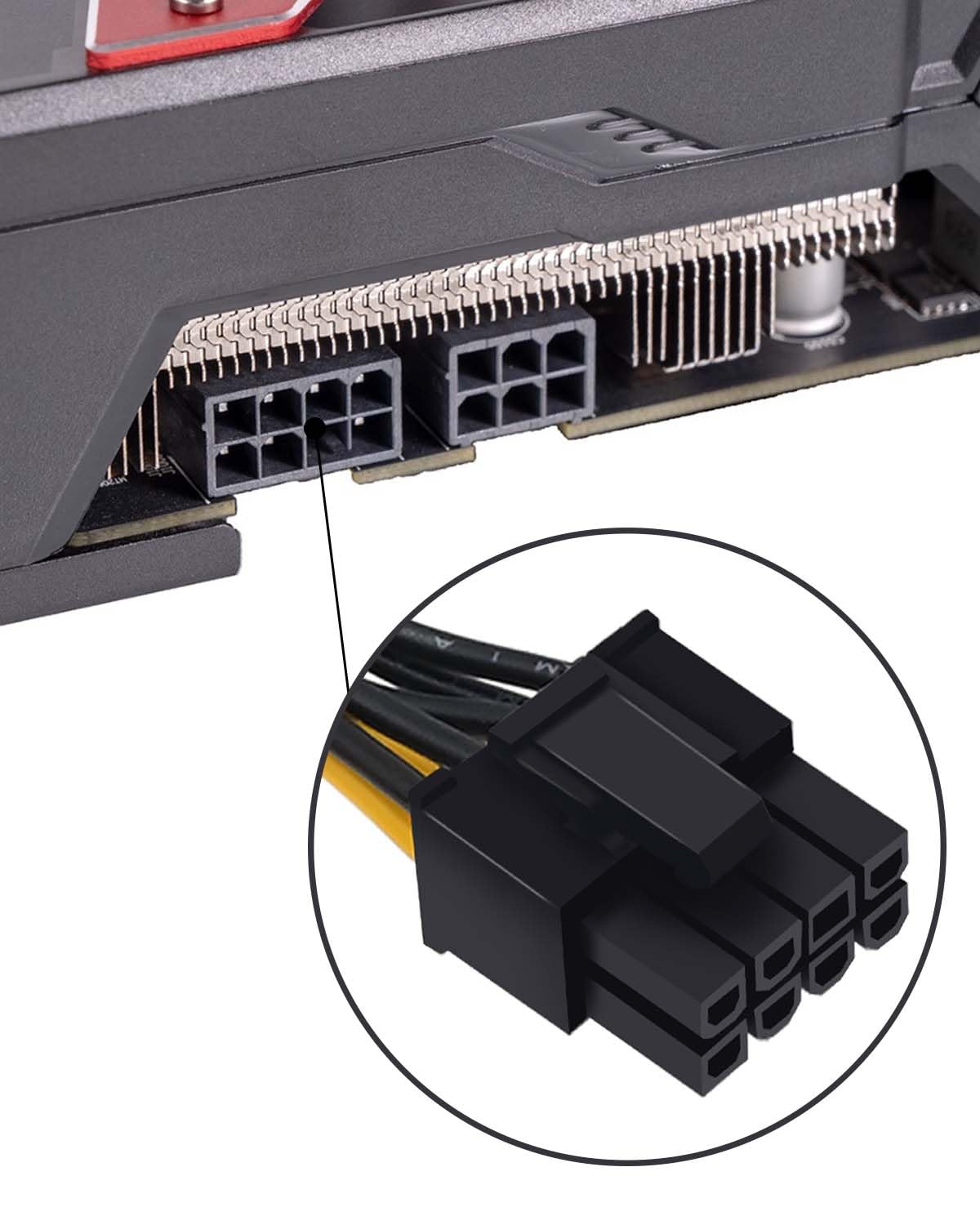 COMeap 8 Pin PCIe Splitter Cable, GPU VGA PCIe 8 Pin Female to 3X 8 Pin(6+2) Male PCI Express Adapter Extension for Bitcoin Ethereum Mining 11.4-inch(29cm)