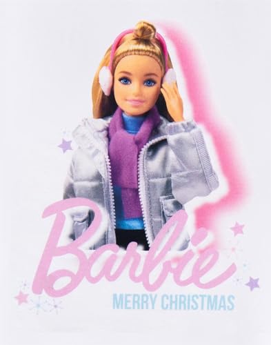 Barbie Christmas T-Shirt Womens Ladies Merry Christmas White Top