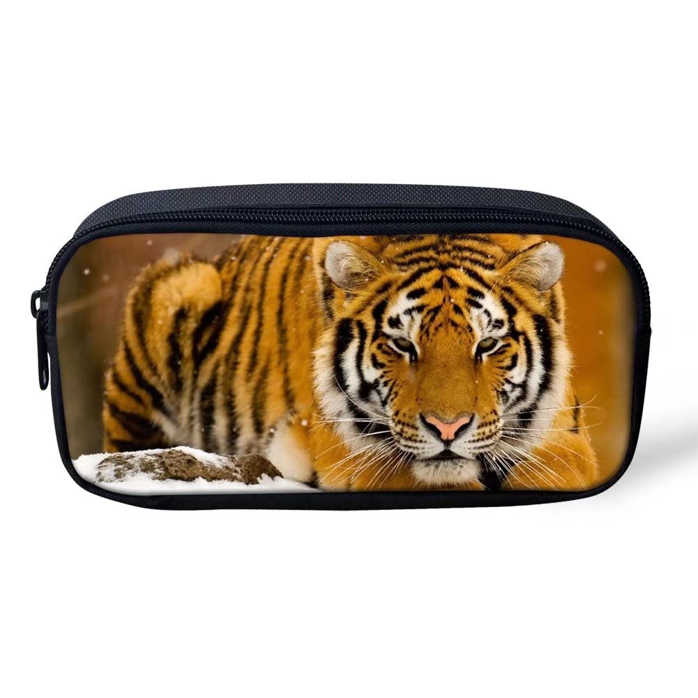 Animal Print Pencil Case Tiger Pen Bag Pouch Stationery Case Cosmetic Bag Gadget Bag Cool Pencil Box