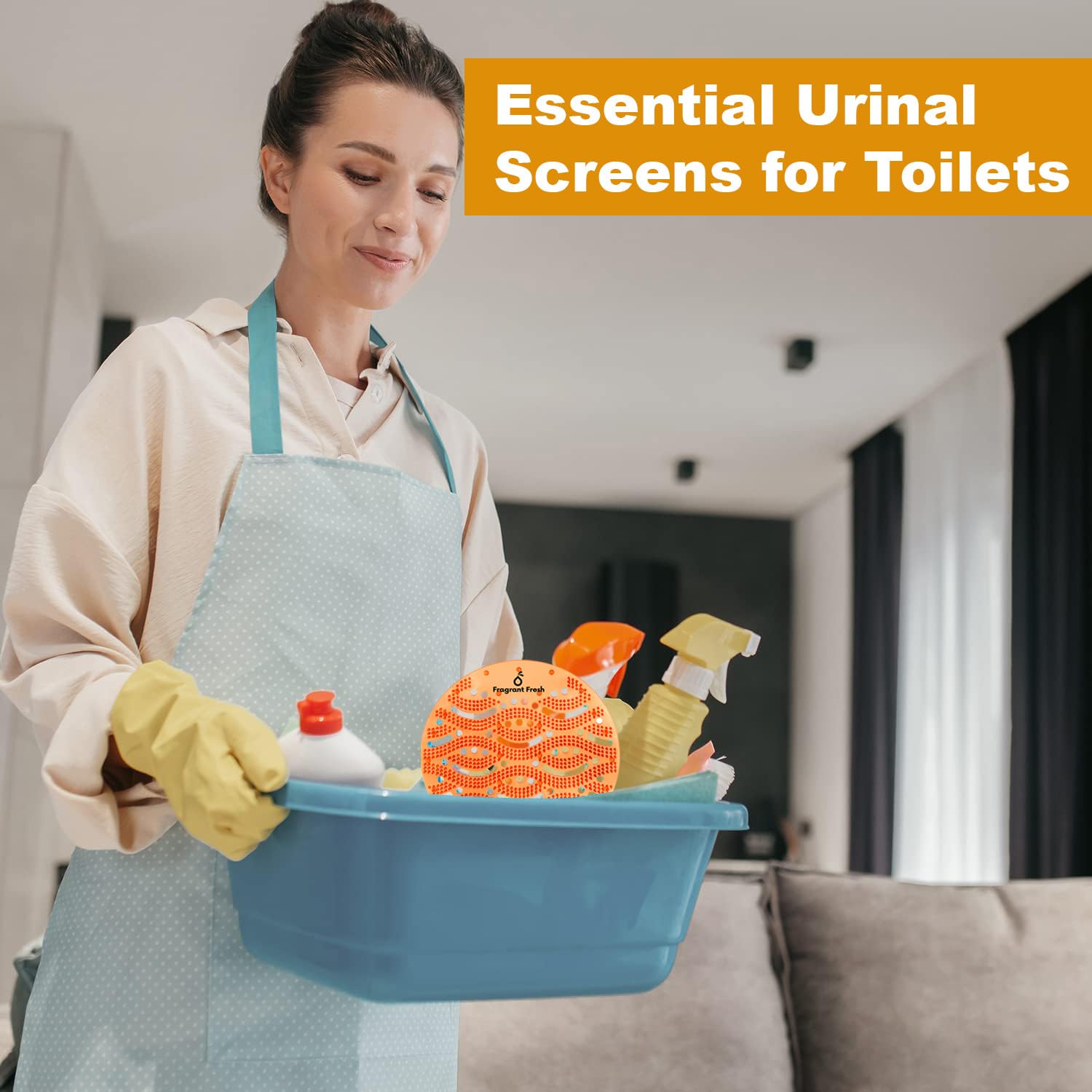 Urinal Screen Deodorizer (50Pack) Anti Splash Long Lasting Fragrance Urinal Cakes Eliminate odours Keeps Bathroom fresh- For Public and Private restrooms-Multiple Use-Orange Citrus