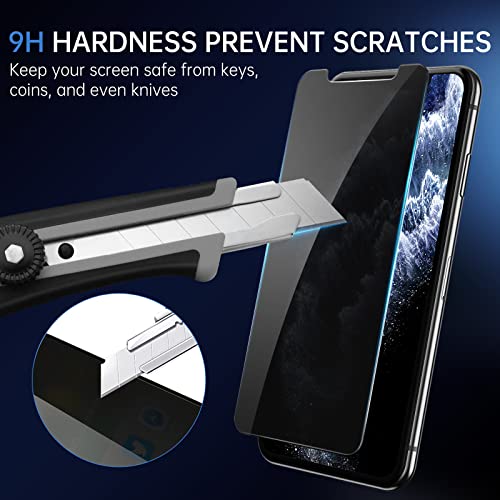 Syncwire Privacy Screen Protector for iPhone 11 Pro Max/XS Max 6.5" [2-Pack], Anti Spy Tempered Glass Film with Auto Alignment Tool [9H, Shatterproof, Bubble Free, Sensitive Touch, Anti-Smudge]