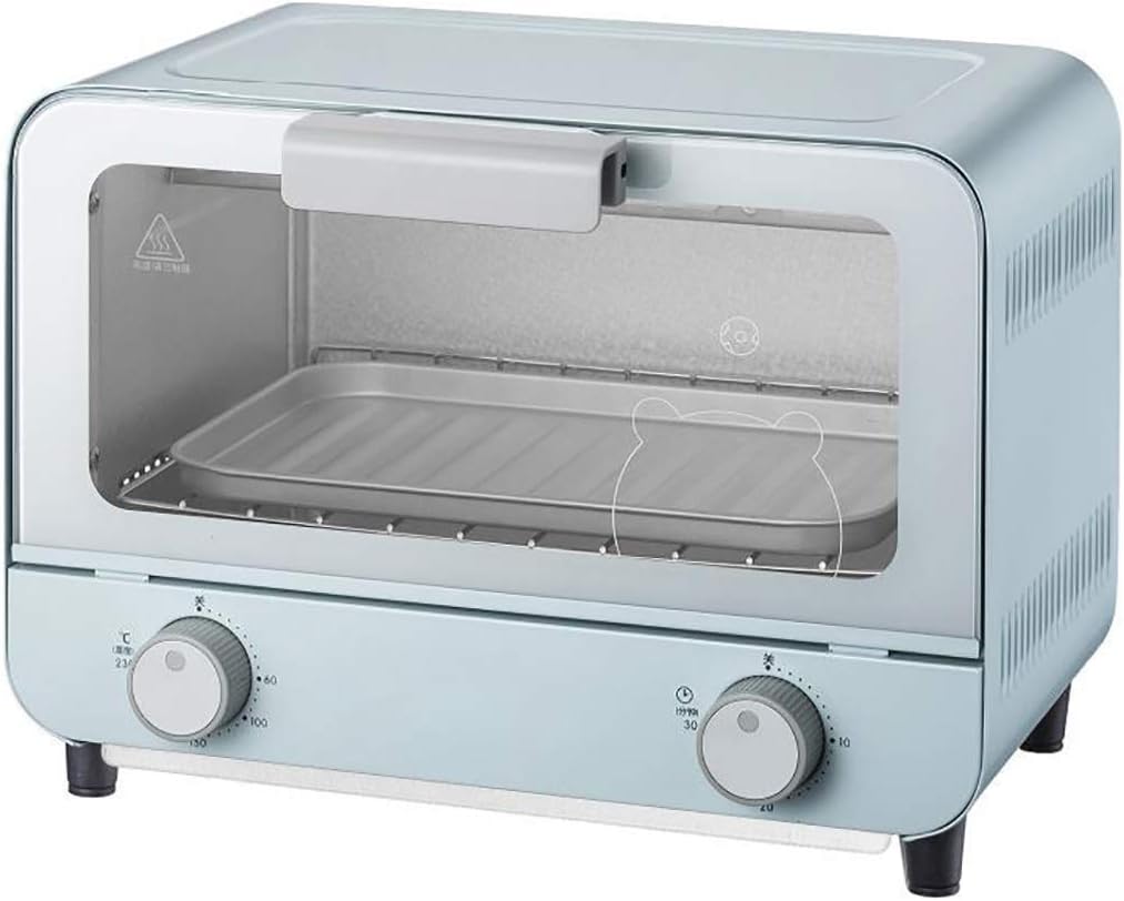 9L Mini Oven,with 800W Adjustable Temperature 50-230 ℃ and 30 Minutes Timer Household Baking Multifunctional Cake Oven (Blue) (Blue)
