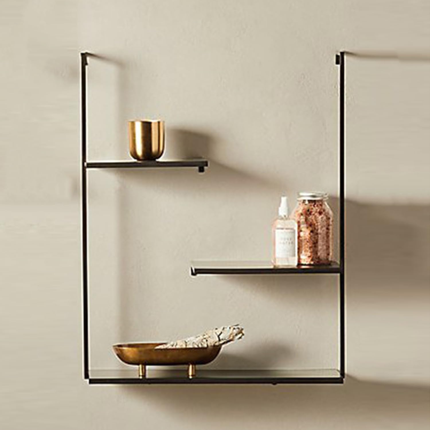 ILWorkTLs 3 Tier Floating Shelves,Wall Hanging Storage Rack,Wall Decor Storage Book Shelf,Wall Display Shelf for Bathroom Bedroom Livingroom Kitchen, Black