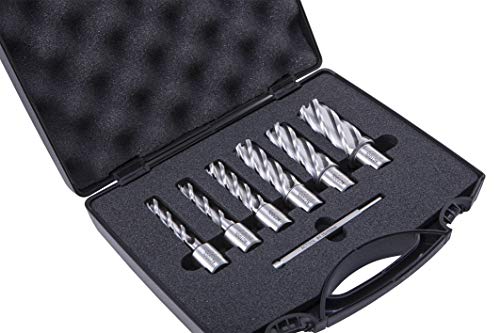 ACTOOL 6 PC 1/2" to 1-1/16" HSS ANNULAR Cutter Set 2" Cutting Depth with 3/4'' Weldon Shank