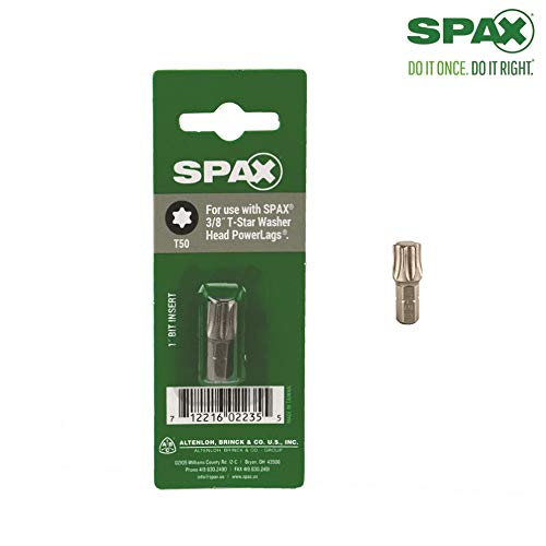 SPAX T50 x 1" Screw Drill Bit Torx T-Star Torx Drive Head Torx T-Star (Pack of 10/100 Total /10 EA Pack) Bit Included