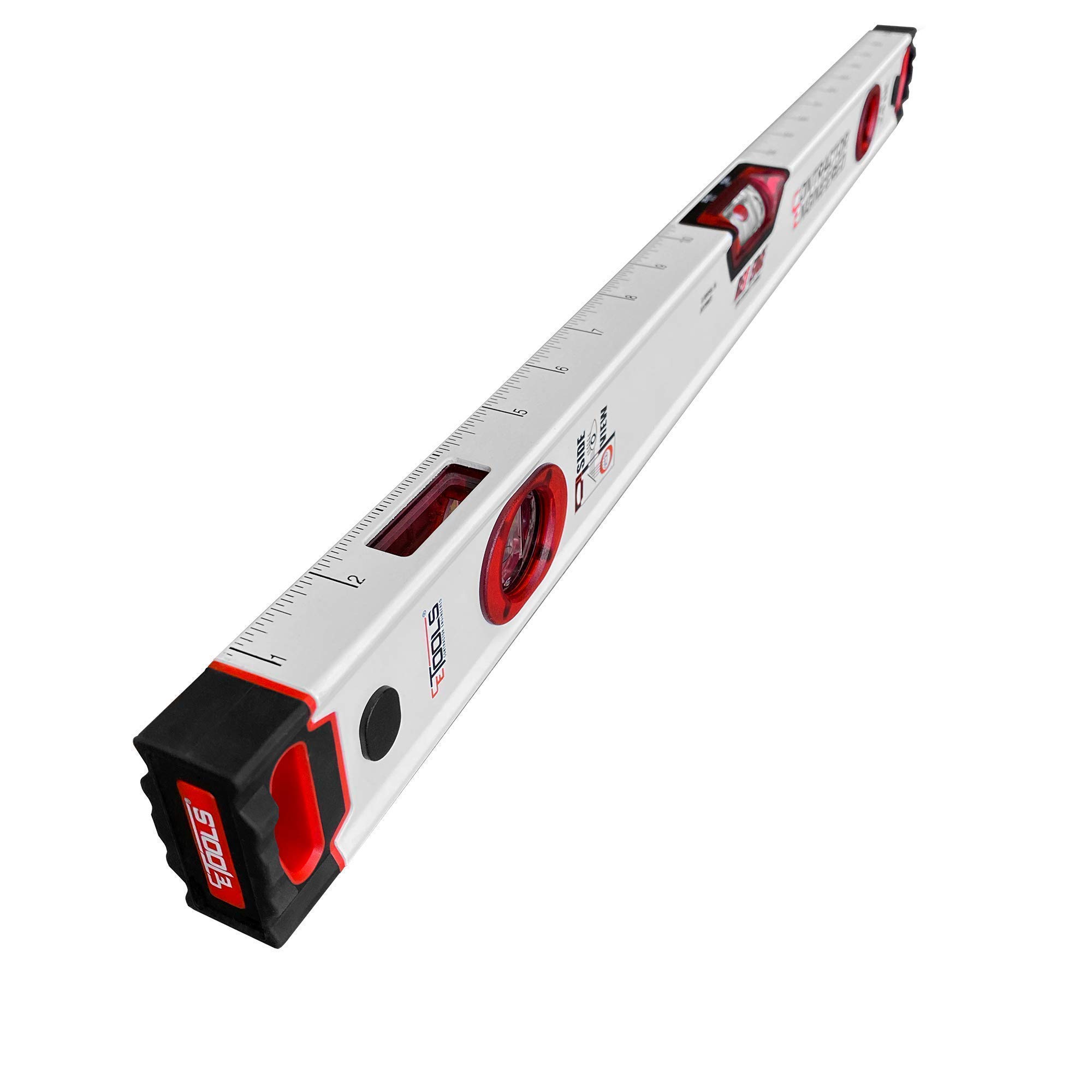 CE Tools Contractor Engineered Red Edge Construction Levels 24, 48, 72 Inch Set, Shock-Proof Vial, Milled Bottom, Robust End Caps