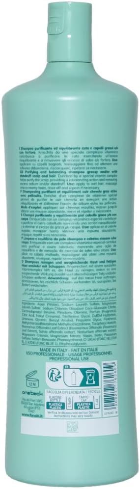 Fanola Rebalance Anti-Grease Shampoo, Multicolor, 33.8 Oz