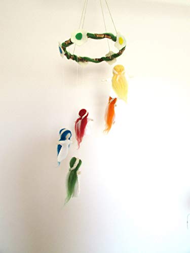 Fairies Mobile for Crib, Waldorf Mobile for Nursery Decor