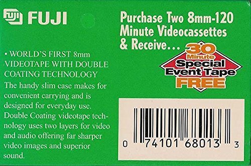 FUJI MP P6-120 DS N 8mm Videocassette Tapes, 2 Pack w/Bonus