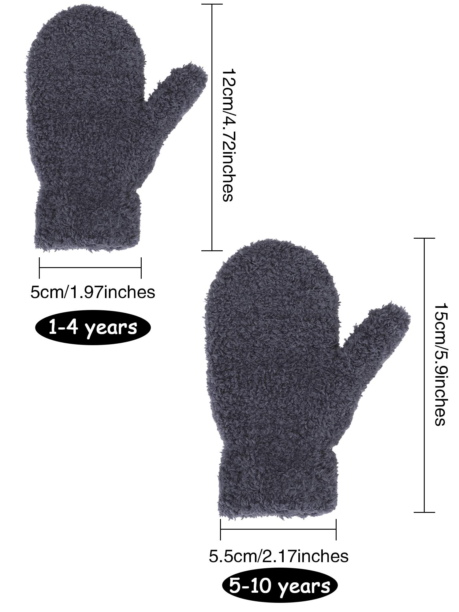 SATINIOR 3 Pairs Toddler Magic Stretch Mittens Little Girls Soft Knit Mitten Baby Boys Winter Knitted Gloves
