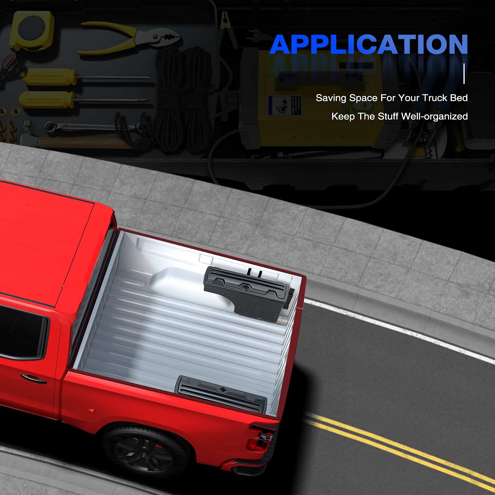 A-Premium Lockable Truck Bed Storage Box Case Tool Box Compatible with Ford F-150 F150 1997-2014 F-150 F150 Heritage 2004 Left Driver Side