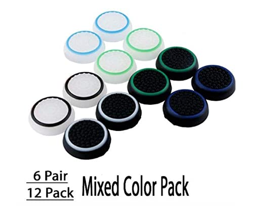 6 Pairs 12 Pcs Silicone Cap Joystick Thumb Grip Protect Cover for Ps3 Ps4 Xbox 360 Xbox One Wii U Game Controllers