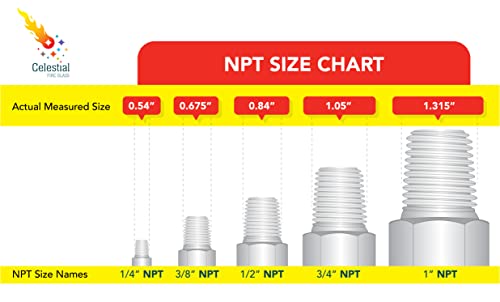Adjustable Natural Gas Regulator for Gas Fire Pits, 3" to 5" WC (water column) Output, 1/2 PSI Input, 1/2" NPT, Designed for Outdoor Natural Gas Fire Pits, Fireplaces, and Grills
