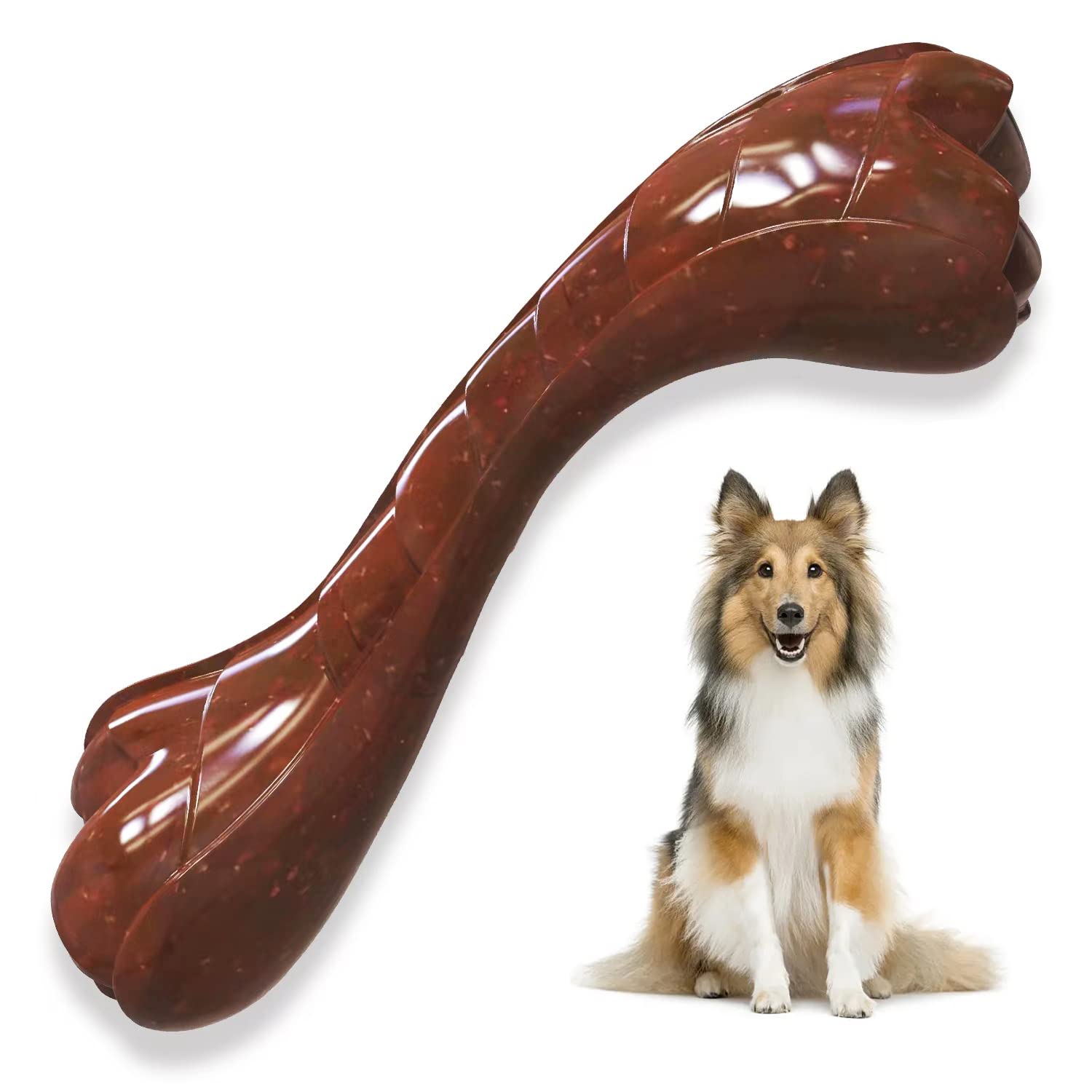 Dog Toys for Aggressive Chewers, Indestructible Durable Dog Chew Toys, Non-Toxic Food Grade Nylon Dog Bone Toy Reduces Boredom, Tested by Labrador, Golden Retriever, More Small Medium and Large Breed