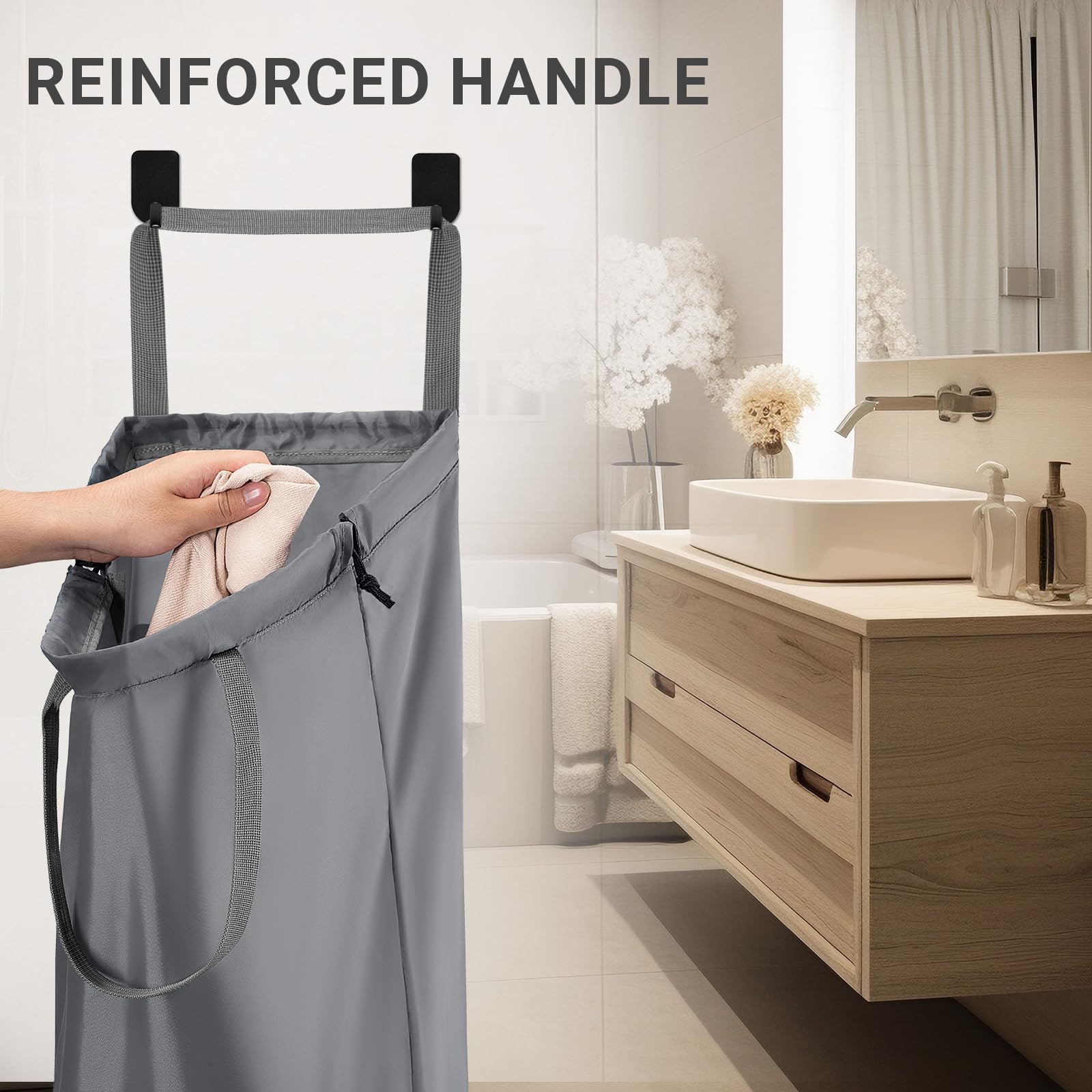 Aisbei 100L Foldable Laundry Bag Backpack with Chest Straps-Large Travel Laundry Bag for Dirty Clothes-Laundry Hamper Bag for College Apartment Laundromat Dorm Room Camping Essentials(Grey)