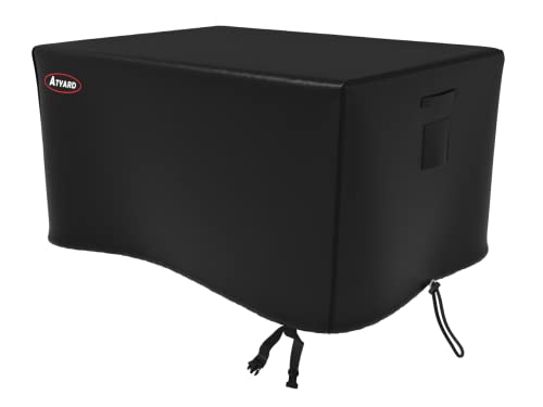 ATYARD Gas Fire Pit Cover Rectangular 46x33x23 inch - Waterproof Windproof Anti-UV Heavy Duty Patio Firepit Furniture Covers Black