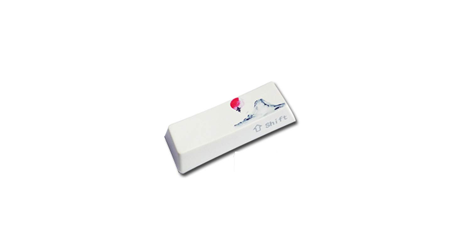 Handmade Individuation Customized 2.75u Shift Keycap Thick PBT Dye-Sublimation Key Cap OEM Profile for Cherry MX Gaming Mechanical Keyboard (Ink and wash)