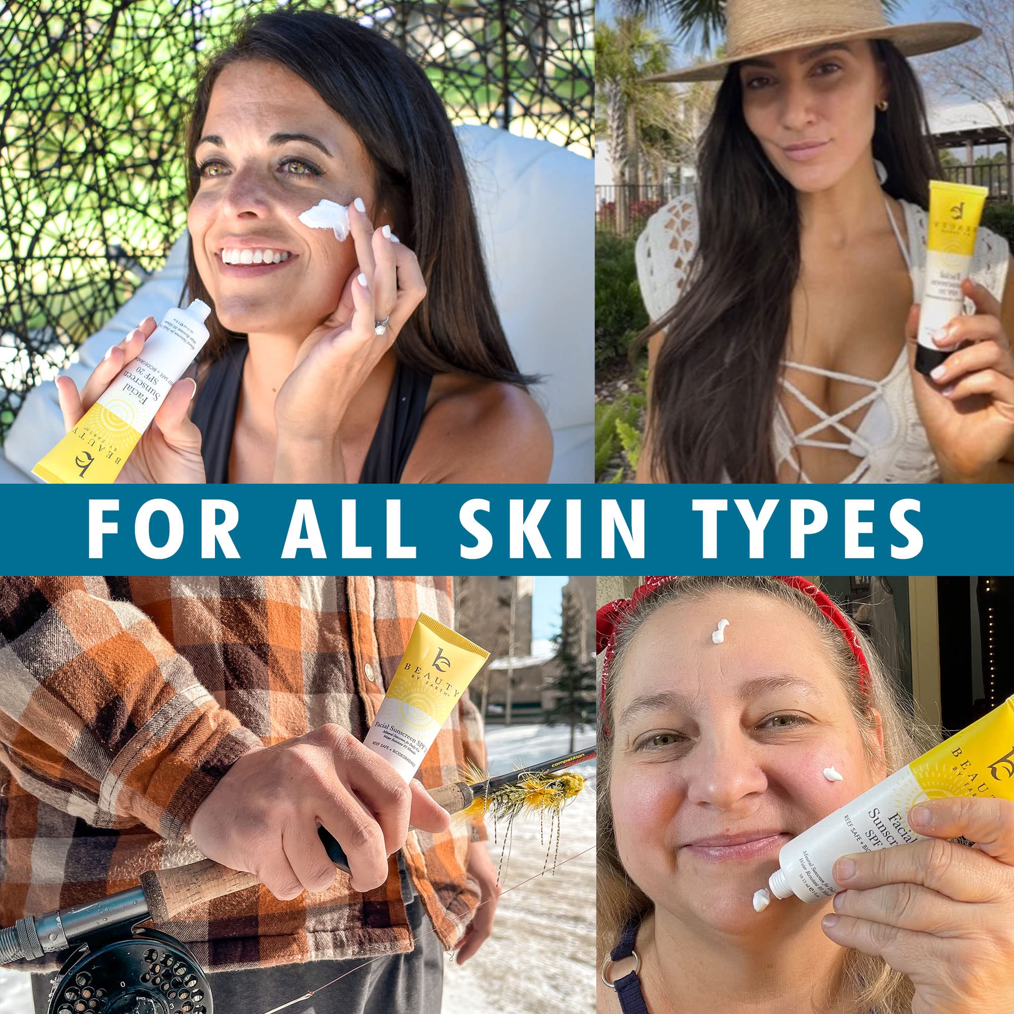 Face Sunscreen SPF 20 - USA Made Mineral Face Reef Friendly Sunscreen With Natural & Organic Ingredients, Biodegradable Zinc Oxide for Daily Use, Facial Lotion Travel Size