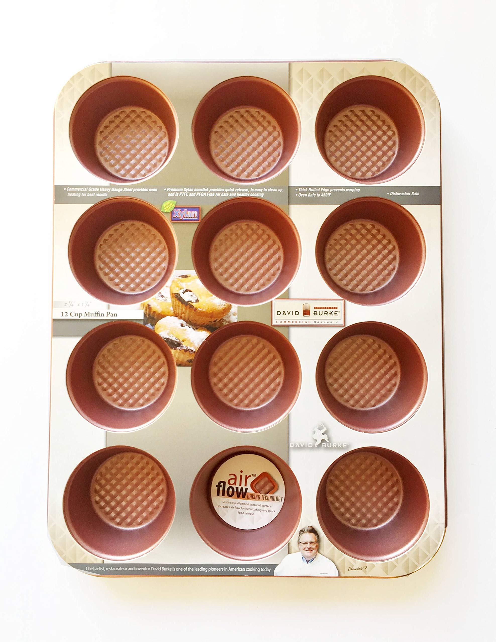 Alitaver David Burke Kitchen Commerical Weight 12 Cup Muffin Rose Gold Bakeware