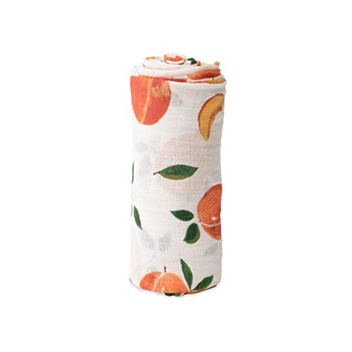 Red Rover Kids Cotton Muslin Swaddle - 47”x 47”- 100% Cotton – Machine Washable – Softer with Every Wash – Playful Designs -Soft, Breathable & Lightweight – Unisex (Peachy)