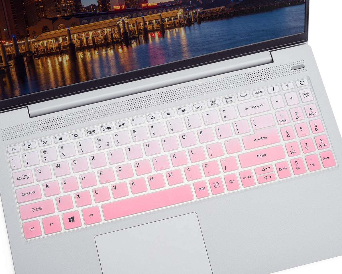 Keyboard Cover Skin for Acer Aspire 5 Slim Laptop 15.6” A515-55 A515-55T A515-55G A515-43 A515-44G A515-54 A515-54G,2022 Acer Aspire 3 A315-59 58 57/Acer Aspire 1 A115 Protective Skin-Gradual Pink