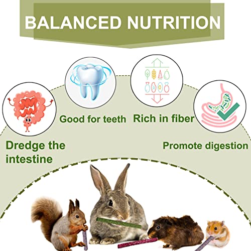 AKLHLKK 68PCS Rabbit Chew Toys, Natural Timothy Hay Sticks Guinea Pig Chews for Teeth Hamster Molar Treats Snacks Accessories for Bunny, Chinchillas, Rats, Gerbils and Other Small Animals