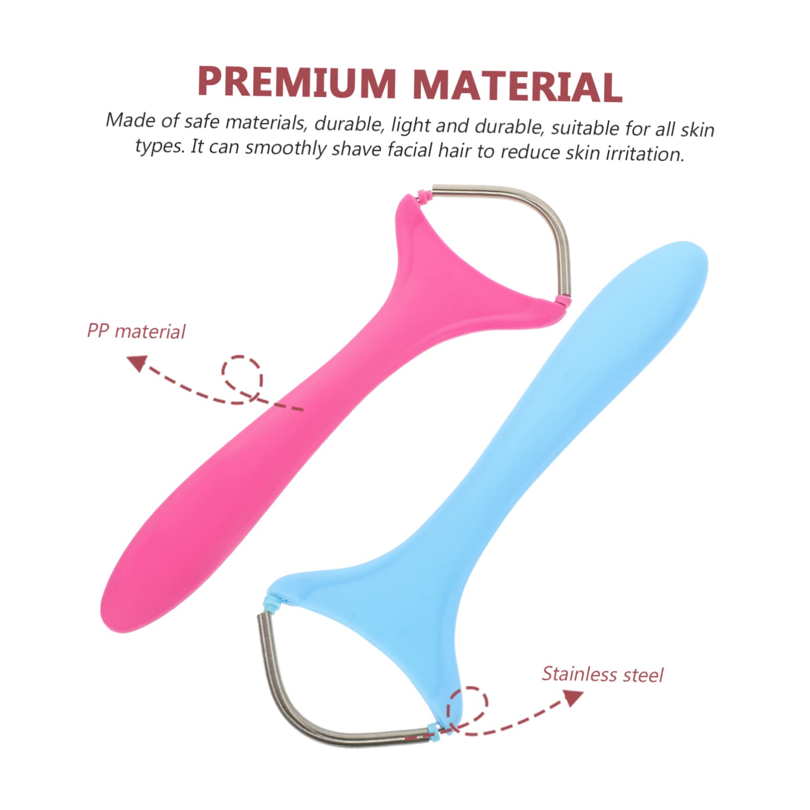 ADOCARN Hair Spring Threading Epilator Skincare Tool 2pcs Facial Hair Remover Miss Electric Thread Tool Upper Lip Threading Tool Epilator Threading Tool