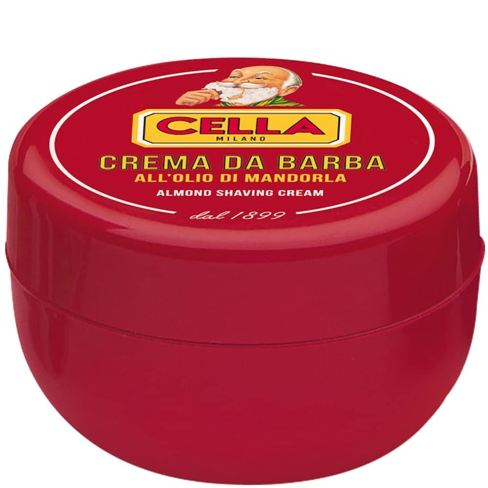 Cella Milano Classic Almond Shave Cream/Soap with Tallow,150 gm, Made in Italy, A favorite of European Barbershops for 125 Years