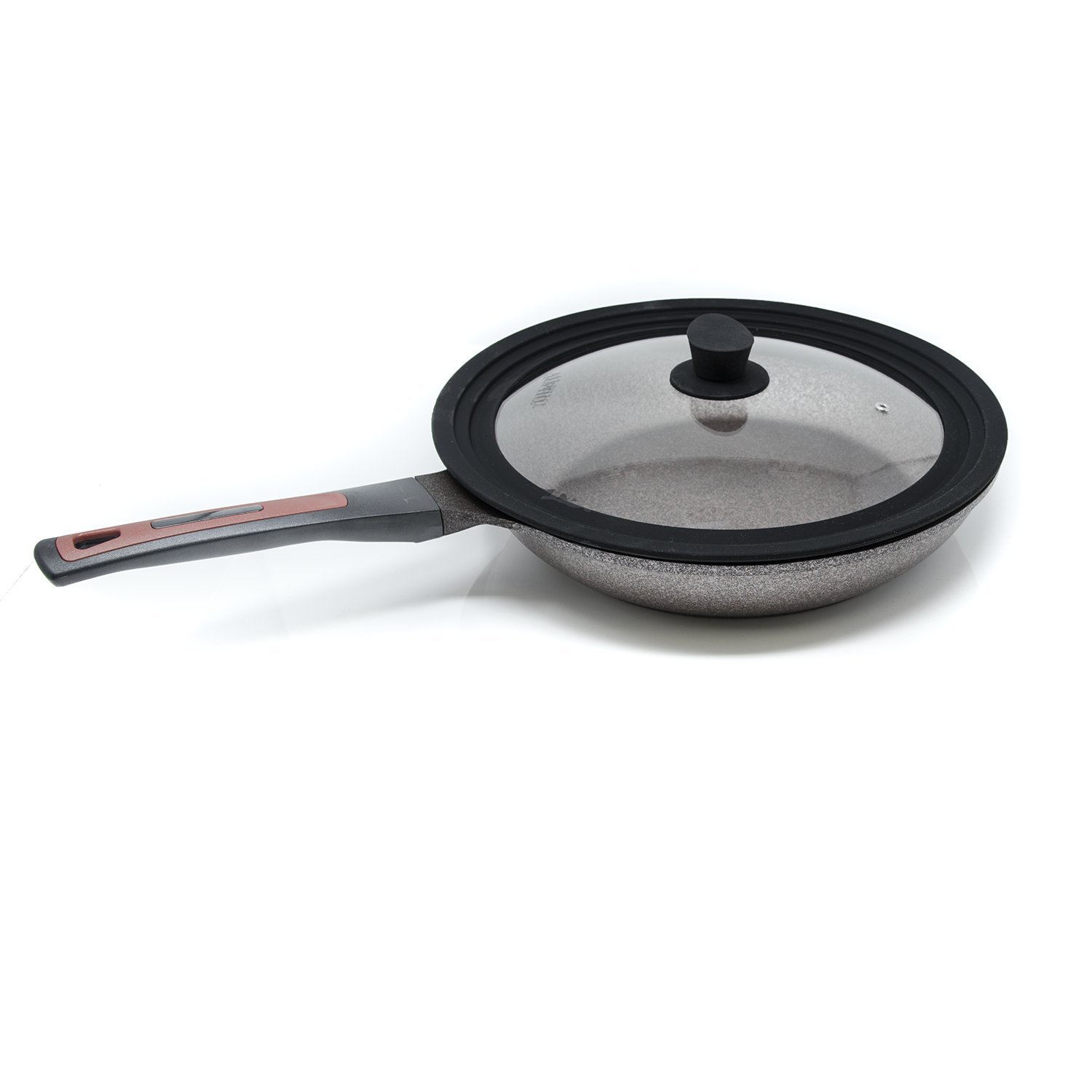Alpha Living Universal Silicone Cookware Pots and Pans Vented Tempered Glass-Graduated Lid with Easy Grip Fits 9.5", 10" 11" (Small)