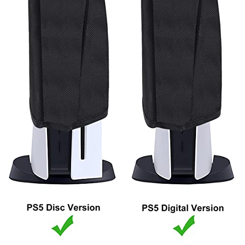 Anti Dust Cover for PS5 Console,Sony PlayStation 5 Game Console Digital Edition & Disc Edition Dustproof Waterproof Protector Sleeve,Soft Thick Protective Covers,Black