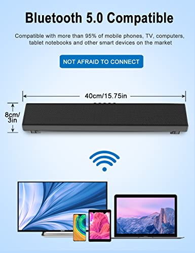 BS.Neytuel Soundbar for TV with Bluetooth Speakers for TV Home Theater Audio Surround Sound System Small Sound Bar with Subwoofer for TV PC Projectors Tablets,Remote Control