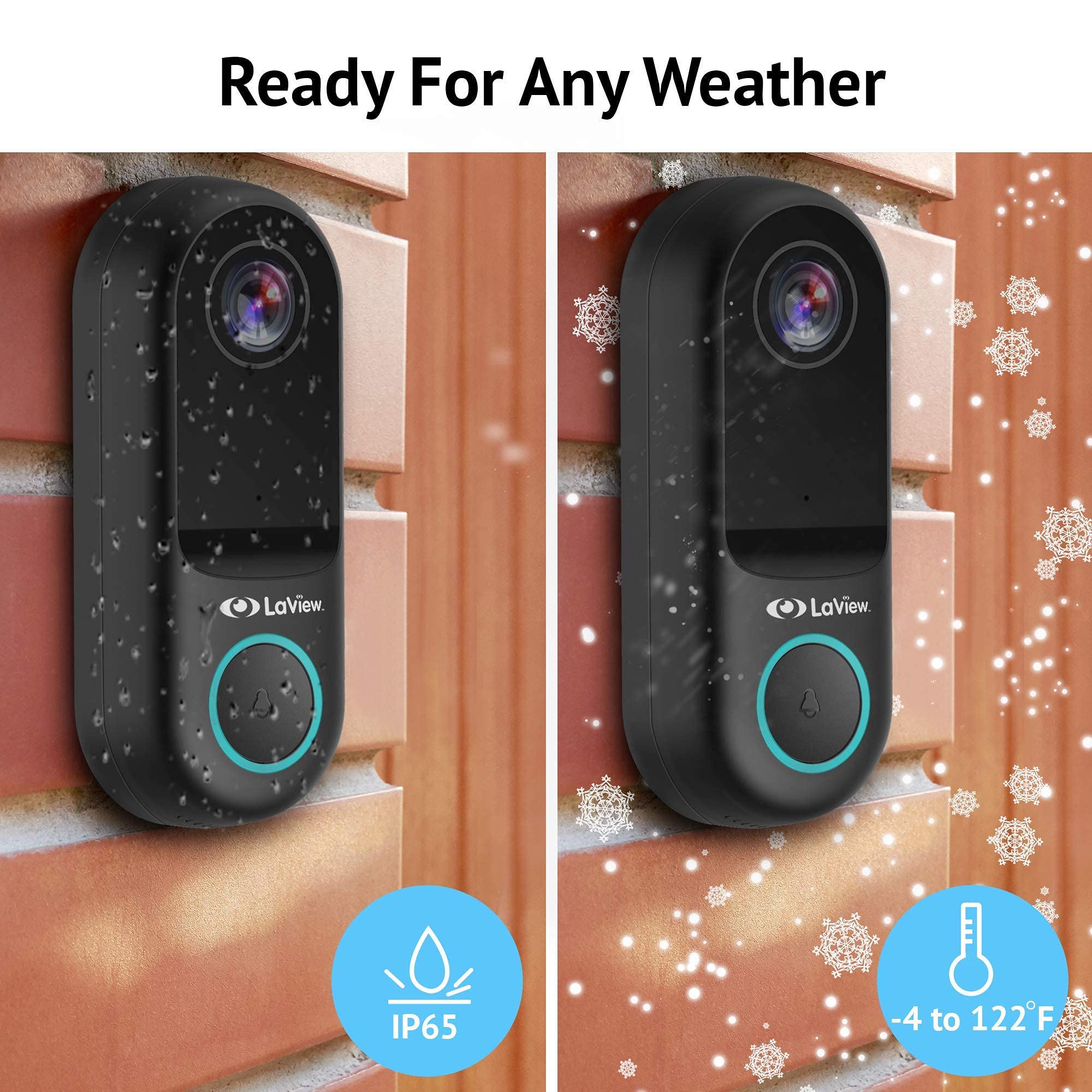 LaView Security Cameras Outdoor Video doorbell Wired with Home Security Cameras Bundle Include 32 GB SD Card Two-Way Audio, Night Vision,WiFi Home Indoor for Baby/pet,Alexa, USA Cloud Service