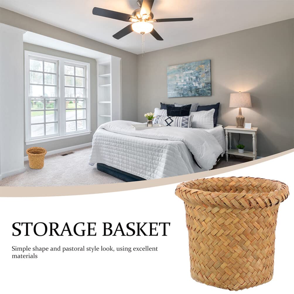 Wastebasket Trash Can Woven Trash Basket for Bathroom Woven Trash Baskets Woven Waste Basket for Home Woven Trash Can Tall Storage Baskets Laundry Baskets Wicker Waste Basket
