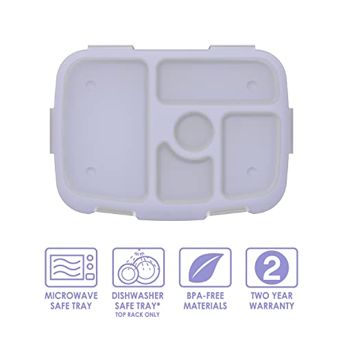 Bentgo® Kids Prints Tray with Transparent Cover - Reusable, BPA-Free, 5-Compartment Meal Prep Container with Built-In Portion Control for Healthy Meals At Home & On the Go (Carousel Unicorns)
