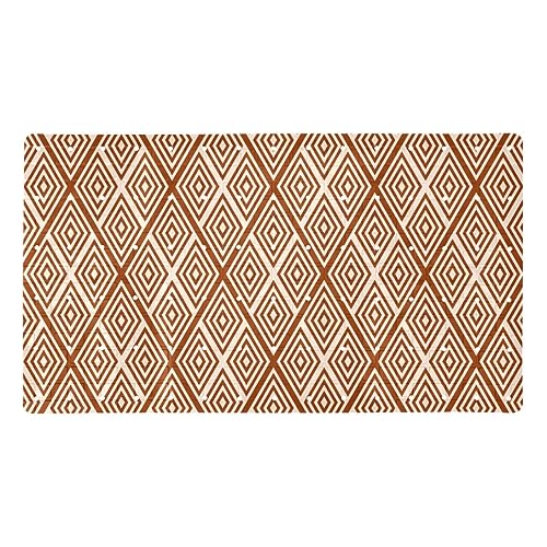 Bath Tub Shower Mat - Anti-Slip PVC Material 15.1x26.8 in, Gentle Cushioning Quick Drying Suction Cups Reliable Solution - Geometric Diamond Pattern - Brown Non-Slip Floor Mat