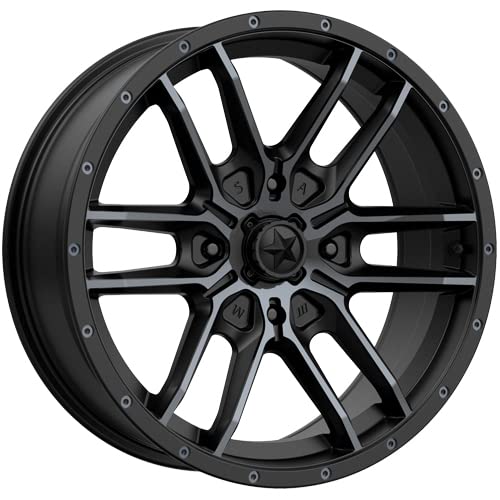 MSA Offroad Wheels M43 FANG Satin Black with Titanium Tint Wheel with Aluminum (15 x 7. inches /4 x 137 mm, 38 mm Offset)