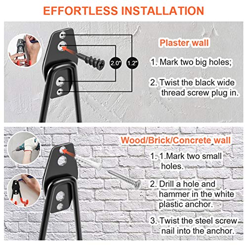 REMIAWY Garage Hooks, Heavy Duty Garage Storage Hooks Steel Tool Hangers for Garage Wall Mount Utility Hooks and Hangers with Anti-Slip Coating for Garden Tools, Ladders, Bikes, Bulky Items 12 Pack