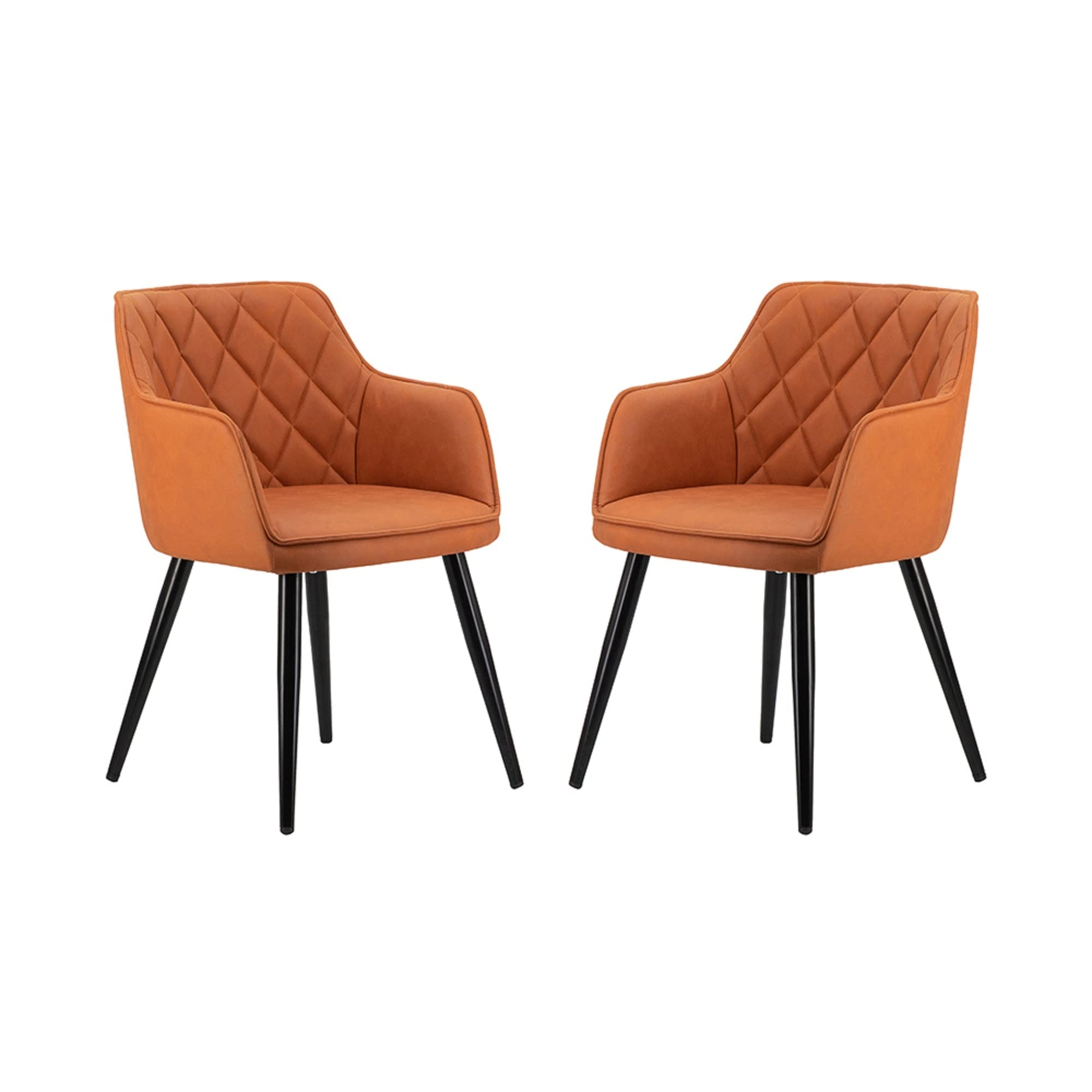 A&B Home 31 in Set of 2 Wooden Classy Armless Dining Chair, Orange