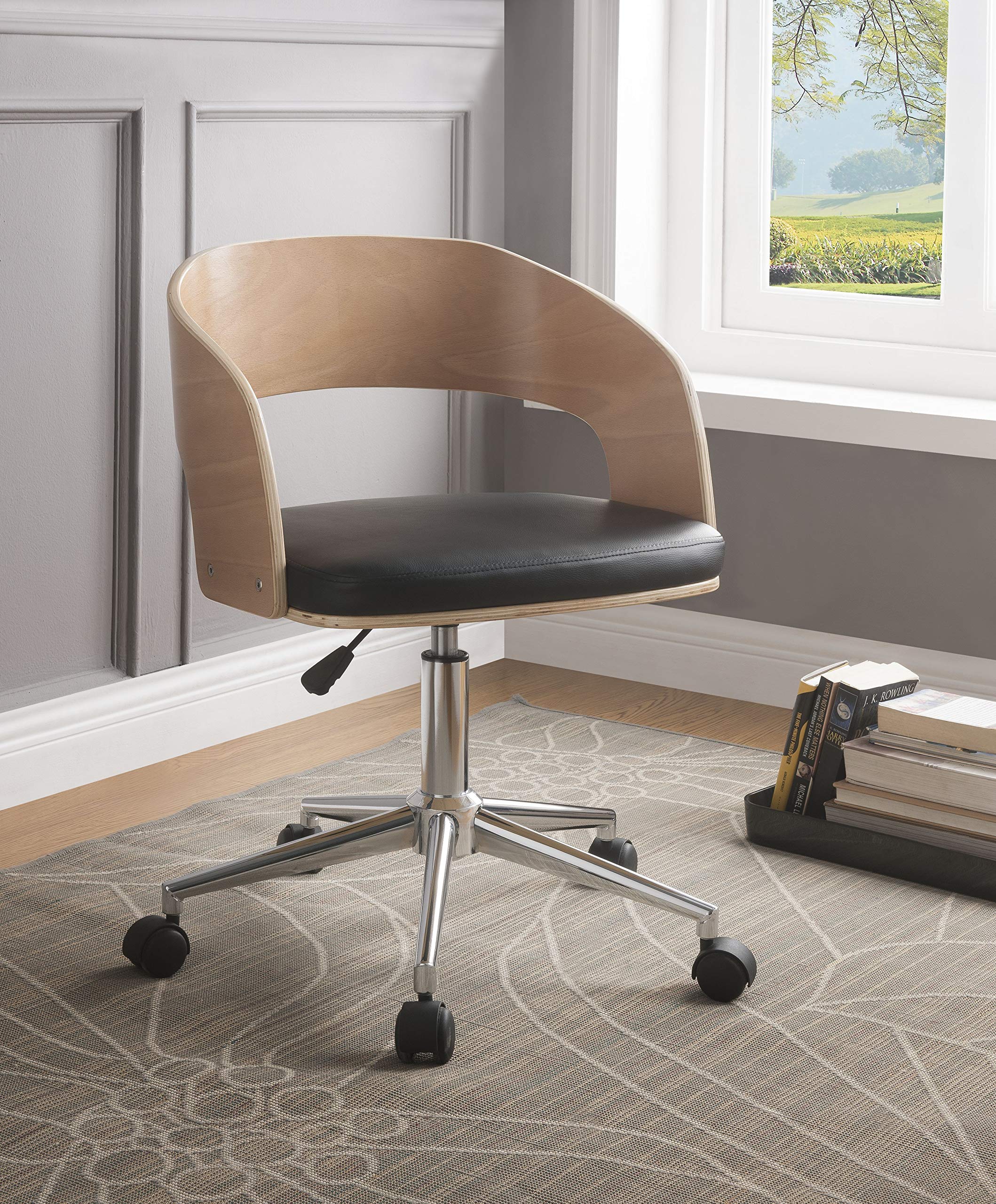 Acme Furniture Yoshiko Office Chair, Black and Beech